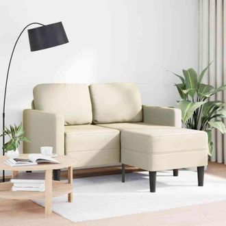 vidaXL Vidaxl - Canap&eacute; 2 places avec m&eacute;ridienne en l cr&egrave;me 125 cm similicuir