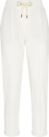 Brunello Cucinelli Femme, Pantalons, Beige, Taille: 42 FR Cotton Pantalons de surv&ecirc;tement