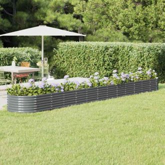 vidaXL Vidaxl - Lit sur&eacute;lev&eacute; de jardin Acier enduit de poudre Anthracite