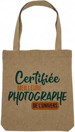 Fabulous Sac Shopping Tote Bag Aspect Lin - Certifi&eacute;e meilleure Photographe de lunivers Photo Art Artiste - Sac de Courses Toile Epaisse 360g Beige Naturel Cab