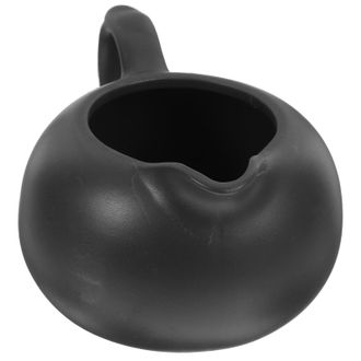 OSALADI Keramik Milchk&auml;nnchen Schwarz 500ml Praktischer Milchspender mit Griff Servieren von Sahne Milch und Dressings im Caf&eacute; und Restaurant