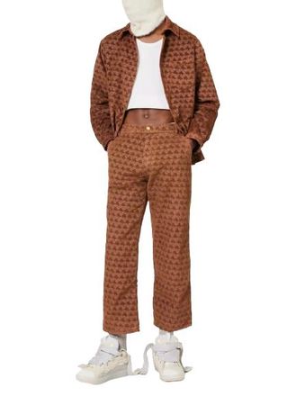 ERL Brown Logo Print Corduroy Jeans Size L