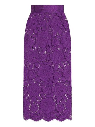 Dolce & Gabbana Midirock mit Spitzendetail - Violett
