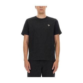 Paul Smith Zebra Logo T-Shirt mit Crowling-Design - - Tops - Herren - Schwarzk - S