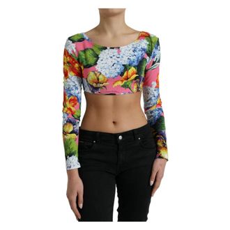 Dolce & Gabbana Blumenmuster Crop Bluse - - Tops - Damen - Mehrfarbig - S