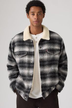 Levi's Veste Trucker Relaxed - Homme - Gris / Ivy Plaid Thunderstorm - 2XL