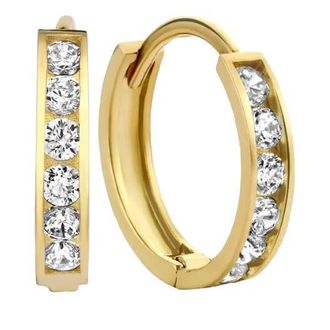 Isabel Bernard Ohrringe - Le Marais Tiphaine 14 Karat Hoop Earrings With Zir - Gr. unisize - in Gold - f&uuml;r Damen