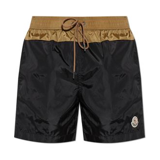 Moncler Badeshorts mit Logo-Patch - - Swimwear - Herren - Schwarzk - L