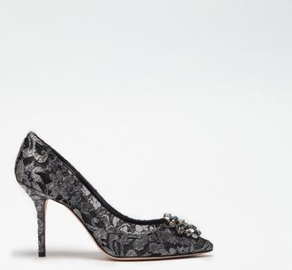 Dolce & Gabbana Pumps Rainbow Aus Lurex-spitze Mit Brosche - Frau Pumps Und Slingbacks Grau 38.5