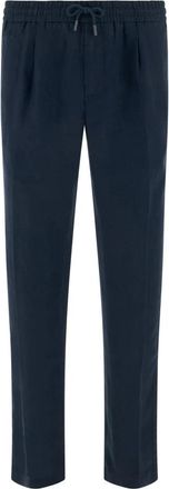 Boggi Milano Homme, Pantalons, Bleu, Taille: XL Linen Coulisse Pants