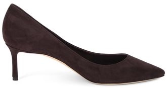 Jimmy Choo London Womens Pumps Thin Heel Coffee Calfskin High Shoes