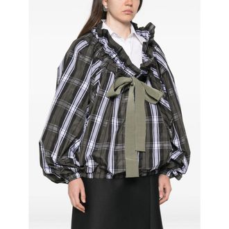 Patou Check-Patterned Blouse - Green