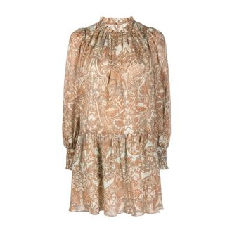 Ulla Johnson Casual Mini Kleid Multicolor Baumwolle Viskose - - Dresses - Damen - Braun - L