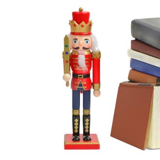 Generico Nussknacker-Ornament aus Holz, Weihnachtsfigur, Skulptur, traditionelle Urlaubsdekoration, dekoratives Display f&uuml;r den Veranda-Kamin f&uuml;r die Veranda