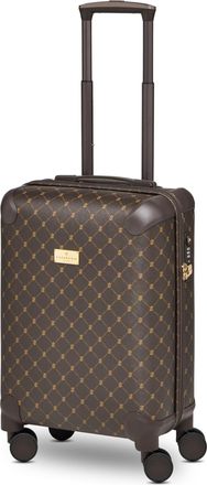 Lazarotti Kleiner Kabinen-Koffer|Cabin-Trolley 38 x 22 x 55 cm | leichtes hybrides Material mit Logo Druck & Eckenschutz | 4 Doppelrollen & TSA-Schloss f&uuml;r Dame
