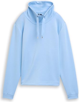 Tom Tailor Damen 1049025 Scuba Sweatshirt Mit Stehkragen, 34587 - Light Fjord Blue, M EU
