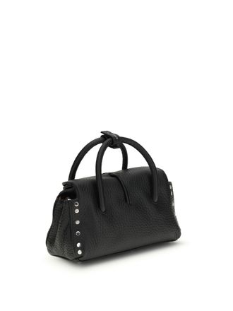 Zanellato Womens Dotta Centauro Baby Handbag Black Nero Calf Leather Bos Taurus Handbags Hand Bags