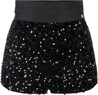 Elisabetta Franchi short à sequins - Noir