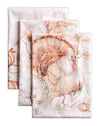 Maison d'Hermine Giving Thanks Lot de 3 torchons de cuisine, bar multi-usages doux et absorbants 100 % coton - Printemps/&eacute;t&eacute; - 50 x 70 cm