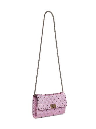 Valentino Garavani Womens Crossbody Bag Rockstud Spike Rhododendron Pink Shoulder