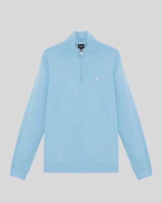 Lyle & Scott Superfeiner Baumwoll-Pullover mit 1/4-Rei&szlig;verschluss