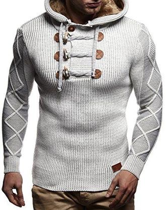 LEIF NELSON pour des Hommes Cardigan Pull &agrave; Capuche Pullover Hoodie Sweatshirt Longsleeve Veste dhiver arr&ecirc;tez-Vous Sweater Manche Longue LN4205N; Taille L