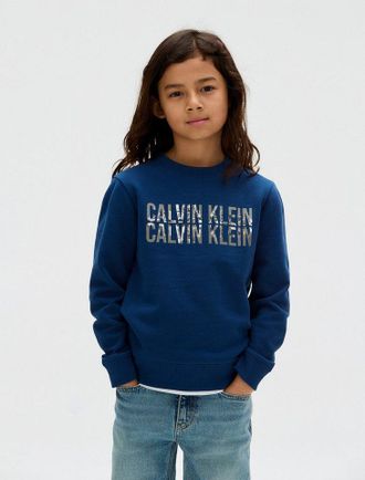 Calvin Klein Jeans Sweatshirt TERRY SEASONAL LOGO CN für Kinder bis 16 Jahre, Fotodruck