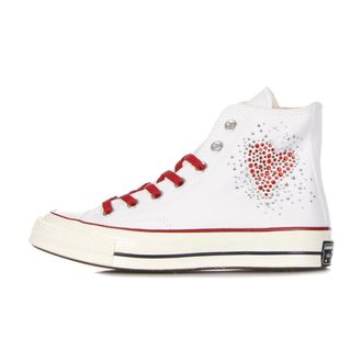 Converse Femme, Chaussures, Blanc, Taille: 39 1/2 EU Baskets Montante en Toile avec Coeur Pailleté
