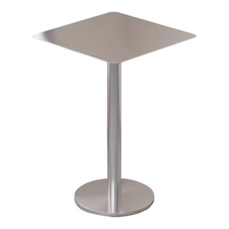 Generic Kompakter runder Tisch, runder Edelstahltisch, Kleiner runder K&uuml;chen-, ESS- und Bartisch, Bistrotisch in Tresenh&ouml;he f&uuml;r kleine R&auml;ume, einfach zu monti