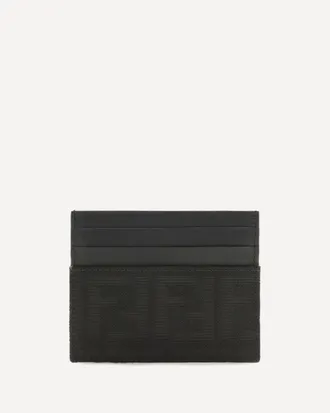 Fendi FF jacquard and leather Card Holder Male UNI