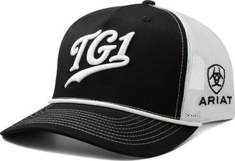 Ariat TG1 Ariat 5 Panel Trucker Cap in Black White, Size OS