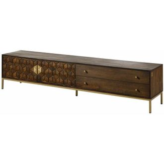 Massivmoebel24 TV-Board Mango 220x45x50 braun ge&ouml;lt DIAMOND 223