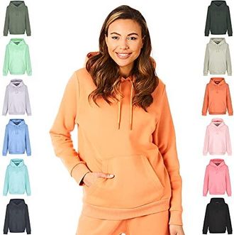 Light & Shade LSLSWT005 Haut Sweat-Shirt À Capuche Super Soft Touch Loungewear pour Femmes, Orange, XS