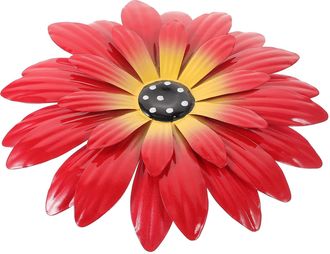 DOITOOL Metall Sonnenblumen Wanddeko Rot Dekorative Blumen Wandkunst f&uuml;r Innen Au&szlig;en Leichte Garten und Wohnzimmer Dekoration