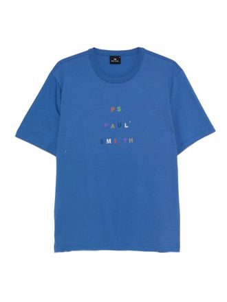 Paul Smith t-shirt en coton biologique à broderies - Bleu