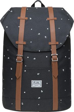 KAUKKO Rucksack Damen Herren Schön und Praktisch Daypack mit Laptopfach für 14 Notebook für Ausflüge, Uni, Schule, 17L,Schwarz