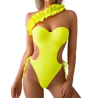 Generic Maillot De Bain Femme 1 Piece Maillot De Bain Femme Costume Respirant S&eacute;chage Rapide Push-Up Dos T - Styl&eacute; Et Confortable pour Plage Et Sorties Ensole