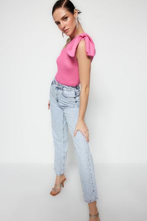 Trendyol Femmes Col Asym&eacute;trique Bras unique Chemisier