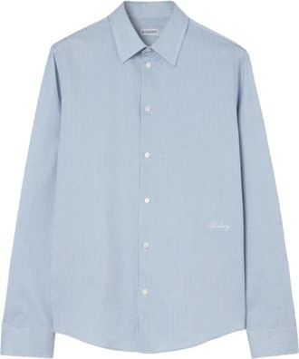 Burberry Chemise en coton ray&eacute; - Homme - Chemises - Bleu - Taille: XL