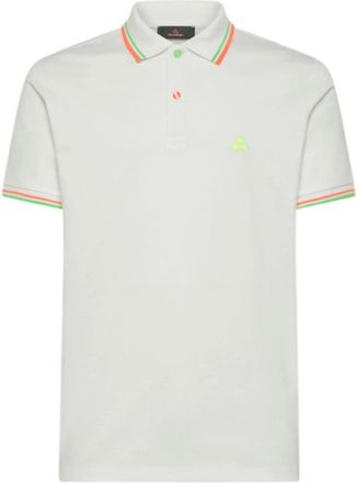 Peuterey Fluo Logo Wei&szlig;es Poloshirt - - Tops - Herren - Wei&szlig; - S