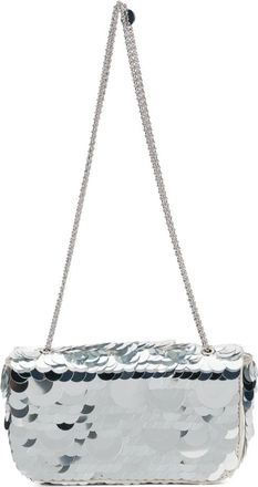 Paco Rabanne Kleine Baguette-Tasche mit Glitzer - - Bags - Damen - Grau - ONE SIZE