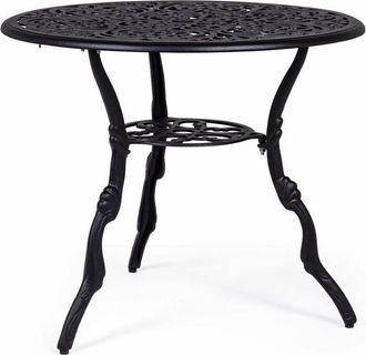 BIZZOTTO Bizzotto - Runder Tisch Victoria aus Aluminium f&uuml;r Garten und Veranda &oslash; 80 cm -Anthrazit