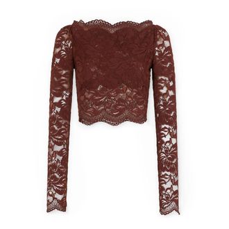 Paco Rabanne Spitzen Boot-Ausschnitt Crop Top - - Blouses & Shirts - Damen - Braun - M