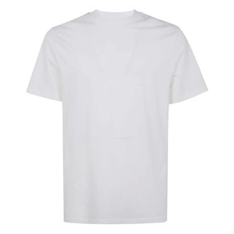 Jil Sander Homme, Tops, Blanc, Taille: L T-Shirt Classique Col Rond Manches Courtes