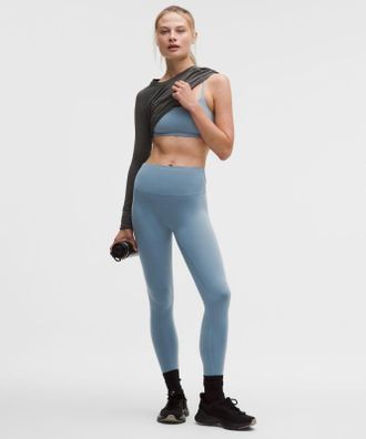 lululemon Wunder Train Leggings mit hohem Bund f&uuml;r Frauen - 71 cm - Gr&ouml;&szlig;e 10 in Steel Blue