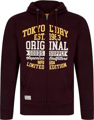 Tokyo Laundry Haut &agrave; capuche zipp&eacute; pour homme Invidia en polaire bross&eacute;e avec motif, M