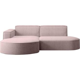 KAISER Ecksofa Designer modena studio stoff Dicker cord Poso Rosa Links