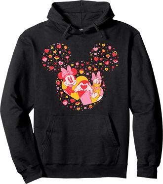 Disney Valentines Day Minnie & Daisy Galentine Hearts Icon Pullover Hoodie