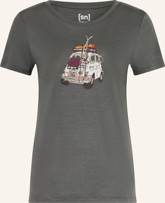 super.natural T-Shirt Carski Mit Merinowolle grau