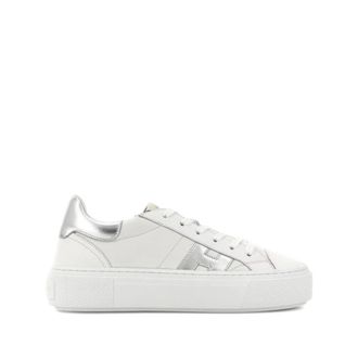 Hogan Femme, Chaussures, Blanc, Taille: 38 1/2 EU Baskets &agrave; Empeigne en Soie